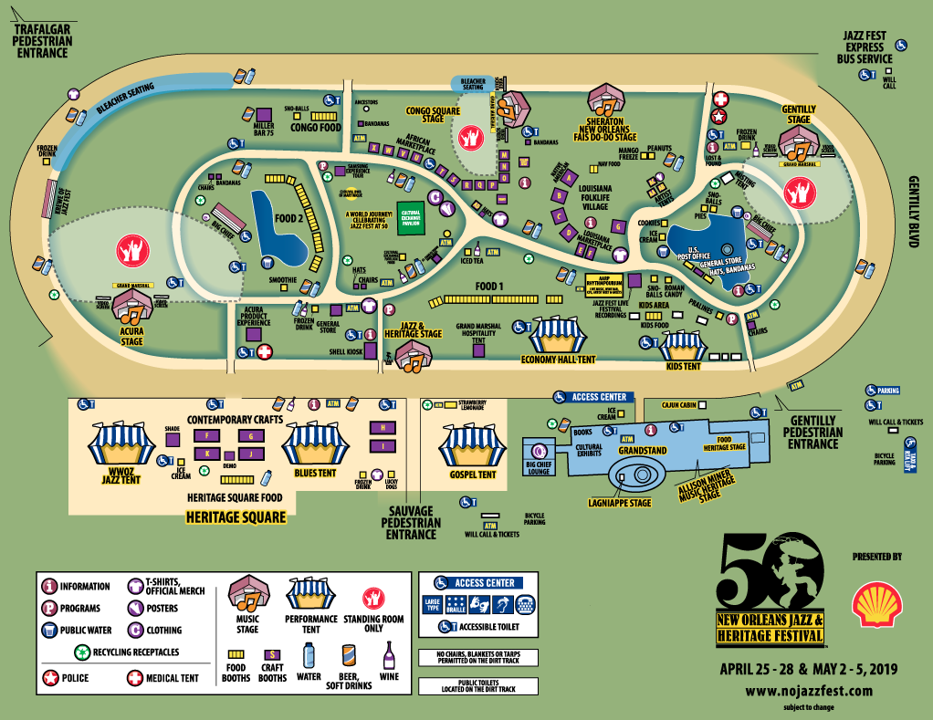2019 Festival Map (2021 Map Coming Soon) - New Orleans Jazz & Heritage ...
